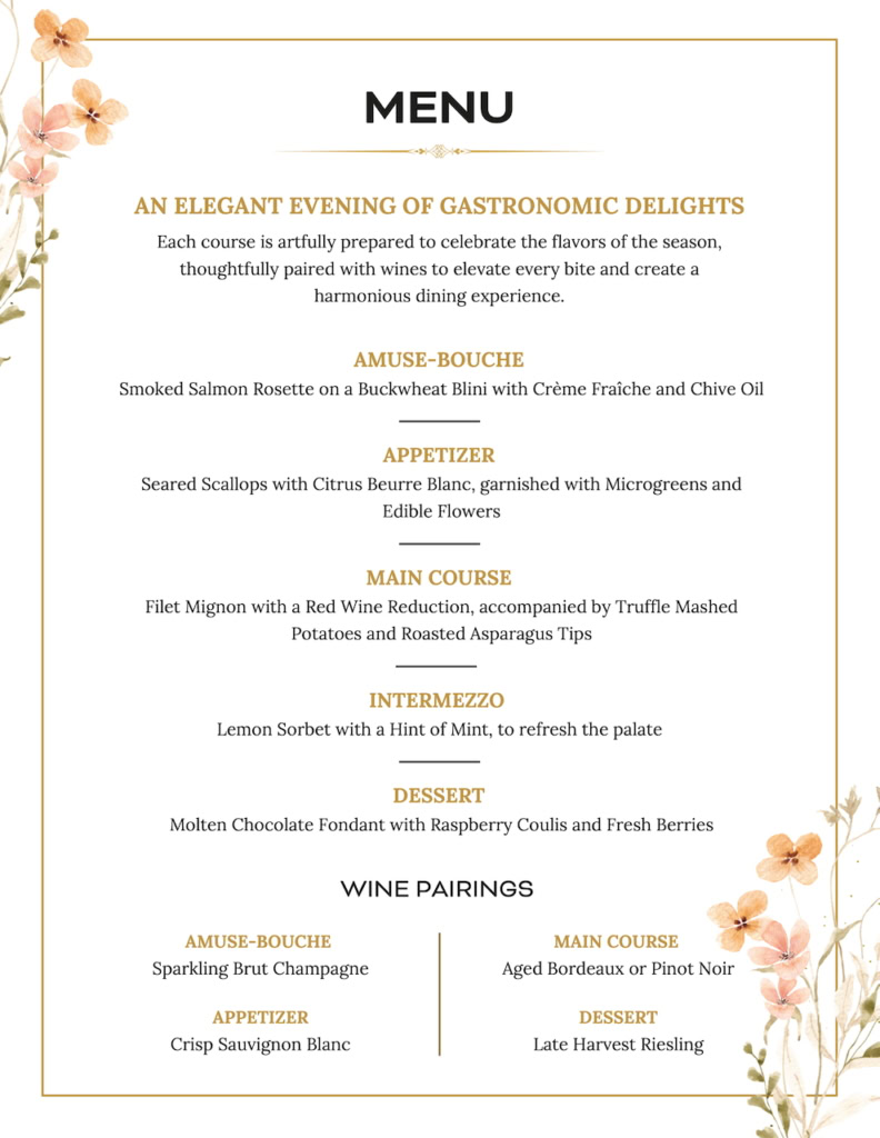 Elegant Dinner Party Event Templates (Editable) | The Gourmet Host